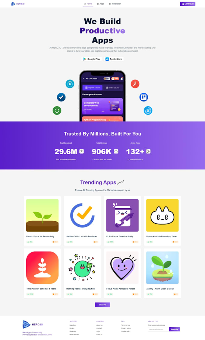 Develop a react web app with routing, data fetching, and modern ui by ...