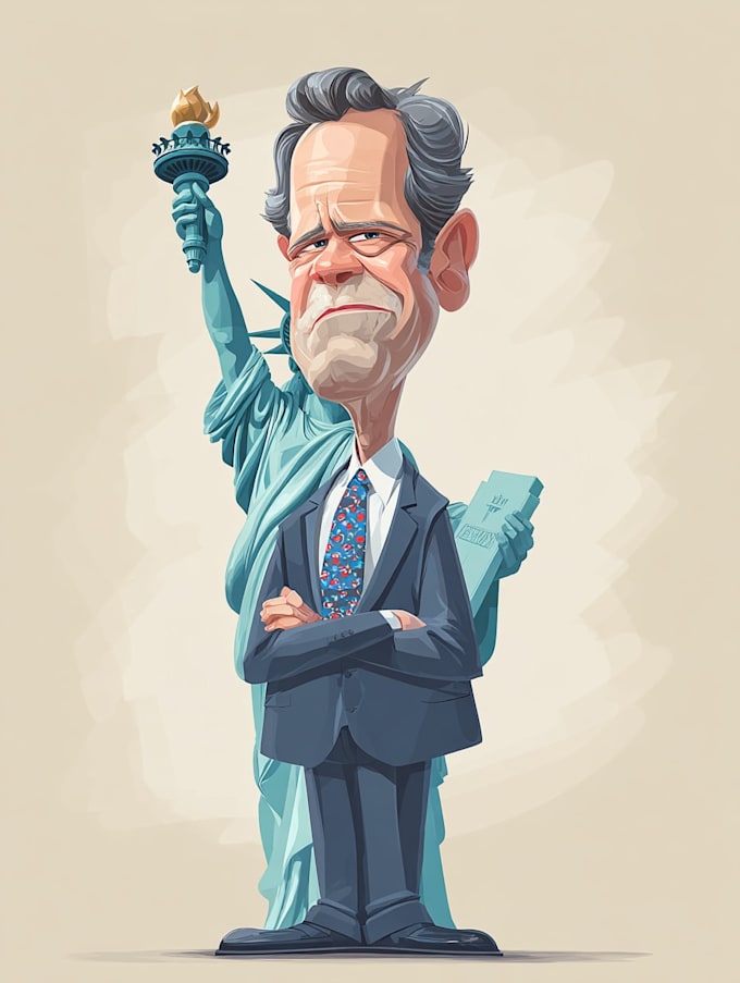 Make you political funny cartoon portrait by Dustinkimbrough | Fiverr