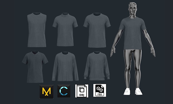 Design realistic 3d clothing fashion mockups garment visualization in ...