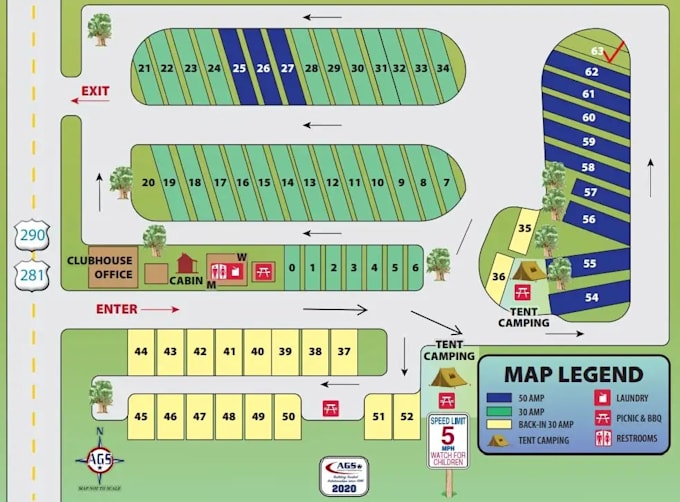 Do clickable interactive rv park map plat map site map campground vector svg map by Finley_riley ...