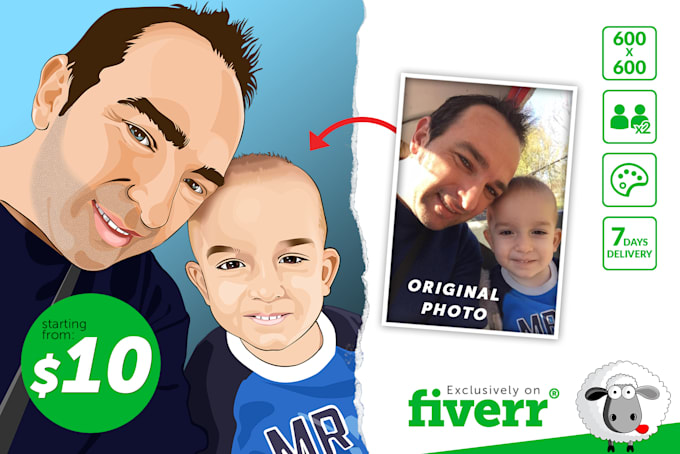 Draw you one realistic style cartoon portrait in 24 hours by ...