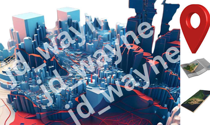 Build a detailed, high quality 3d map model with accurate terrain and ...