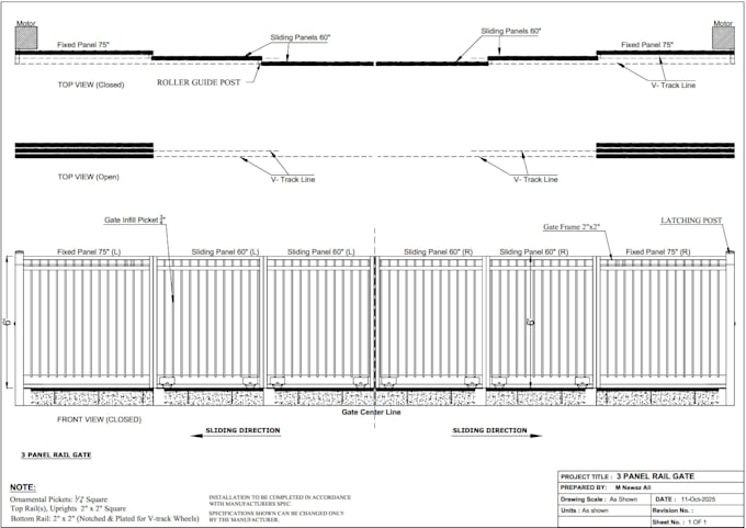 Do steel metal wrought iron any fence gate elevation drawing by ...