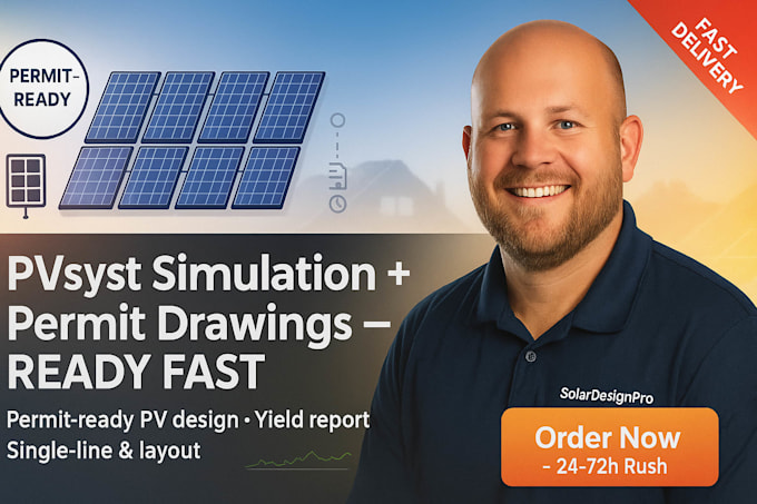Design solar pv systems, pvsyst simulation, permit drawings fast by ...