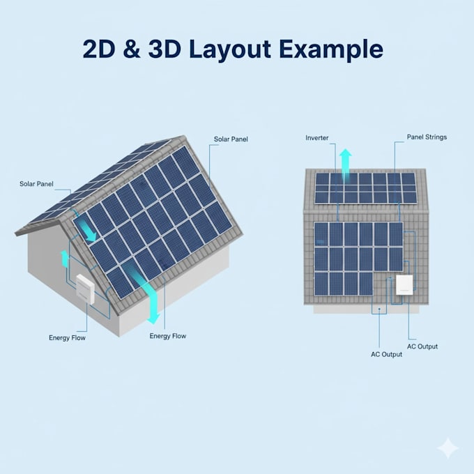 Design pv solar system using pvsyst and create 2d and 3d layouts by ...