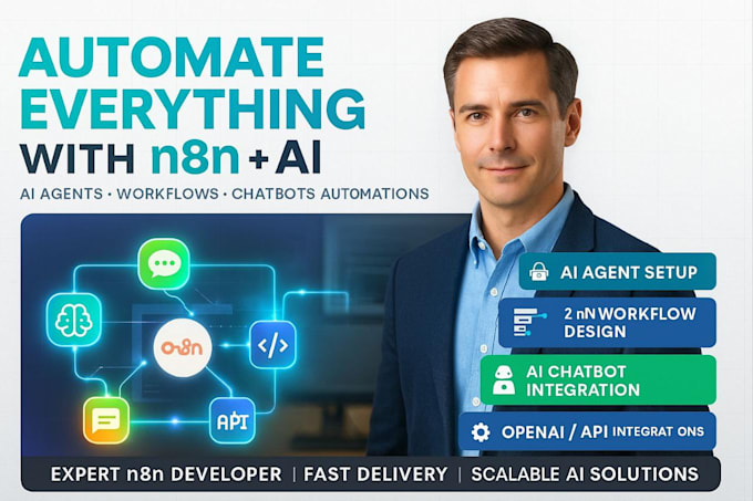 Setup n8n ai agent, n8n ai automation, n8n workflow and ai chatbot as n8n expert by Vadem_sonic ...