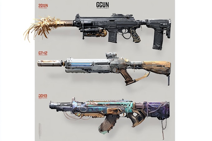 Design unique weapons illustrations, assets and props for you by ...