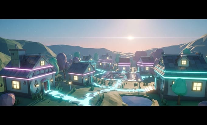 Create low poly 3d environment or game scene optimized for unity and ...