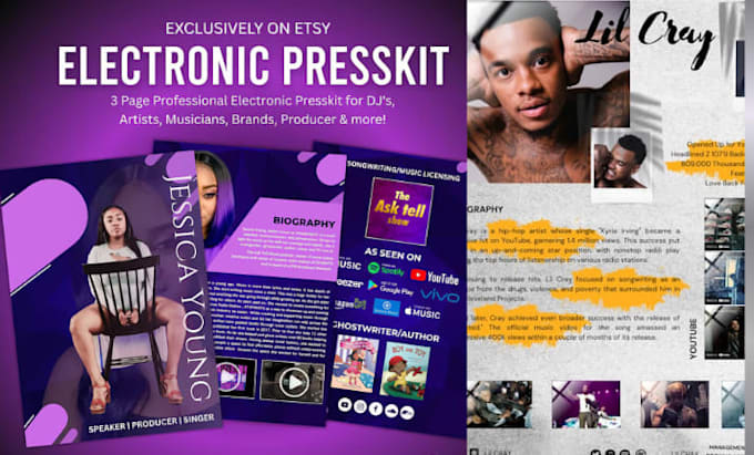 Electronic press kit epk dj press kit design influencer flyer design ...