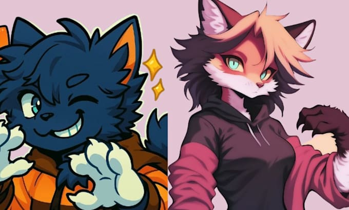 Draw furry headshot profile picture furry avatar illustration furry art ...