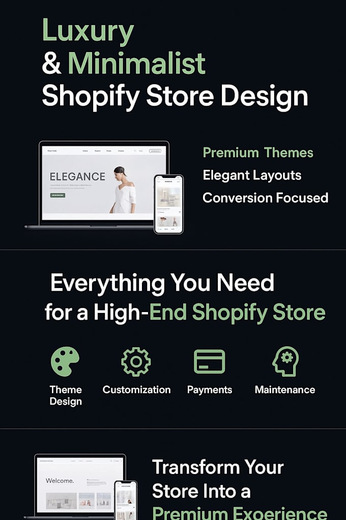 Create a luxury or minimalist shopify store design using premium themes ...