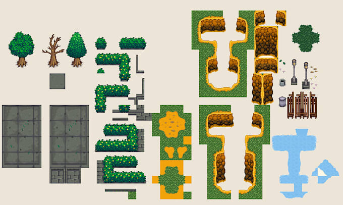 Create professional pixel art tilesets for 2d and rpg games by Cg ...