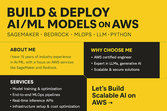 Build deploy ai and ml models on aws cloud using sagemaker, bedrock, and pyton by Arpitsingh13 ...