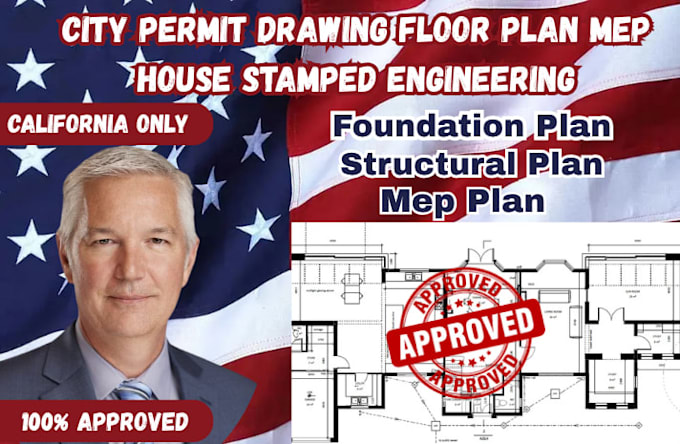 City permit drawing floor plan mep house stamped engineering, permit ...
