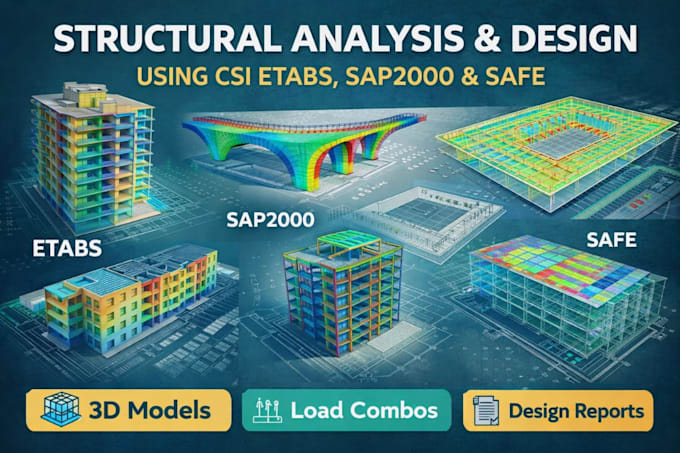 Do structural analysis and design using etabs sap2000 safe by Asadur024 ...