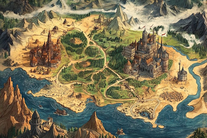 Create maps for your fantasy game, book and projects by Angelinaolivare ...