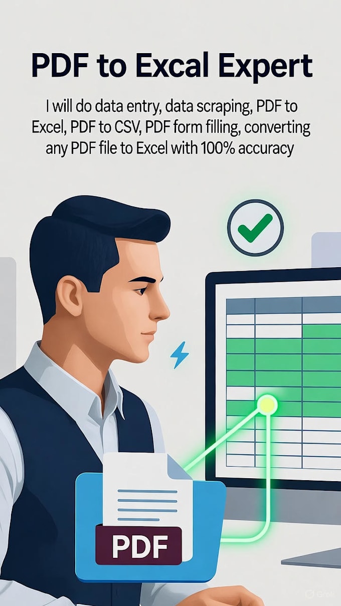 Pdf to excel expert accurate data extraction and formatting by Dp_2012 | Fiverr