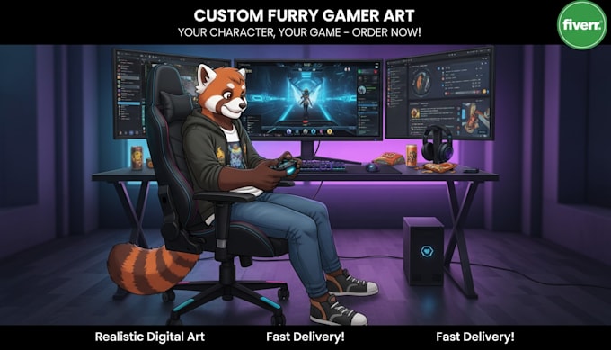 Draw custom furry fursona full body reference sheet character design by ...