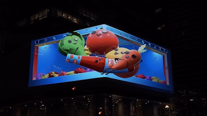 Do 3d anamorphic animation, 3d led screen for product ads by ...