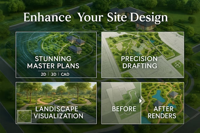 Design 2d 3d master plan, site plan, landscape architecture, rendering animation by ...
