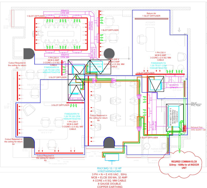 Provide complete hvac design with duct sizing and load calculation by ...
