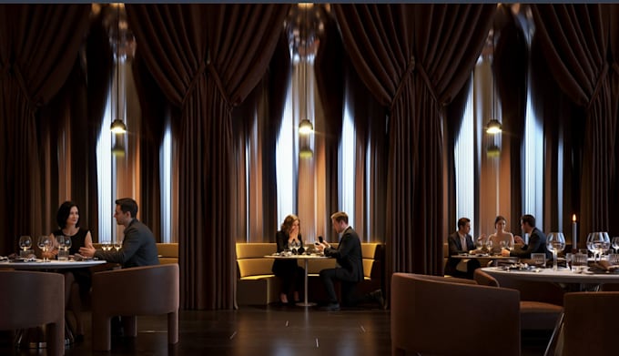 Redesign restaurant interior rendering, cafe, coffee shop,office,bar ...