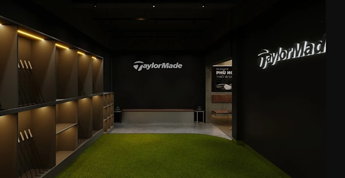 Revitalize 3d virtual golf room,golf practice,render golf arena hole ...