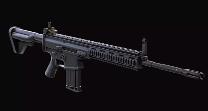 Realistic 3d gun model,assault rifle weapon,shooter game asset,sniper ...