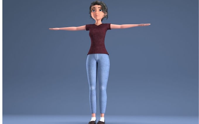 Create 3d realistic stylized character model rigged in maya blender 3d ...