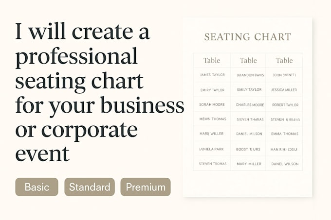 Designed printable and digital event seating chart design by Heeshat2 ...