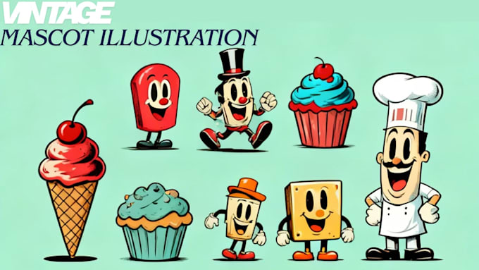 Draw retro vintage character illustration rubber hose retro vintage ...