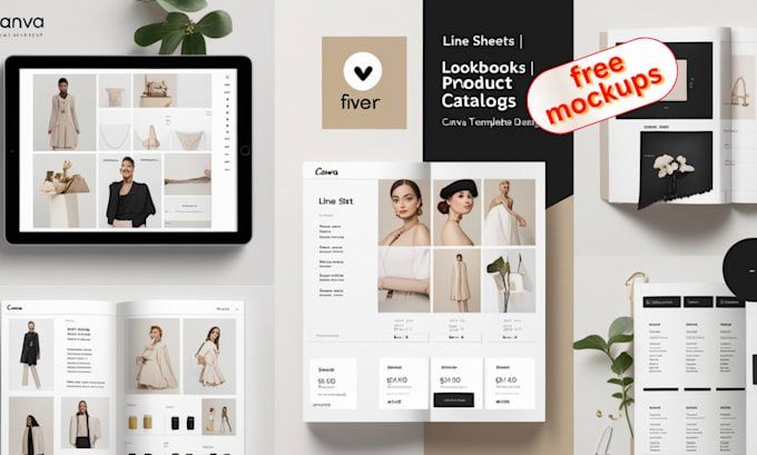 Design line sheet canva template, canva design expert lookbooks product ...