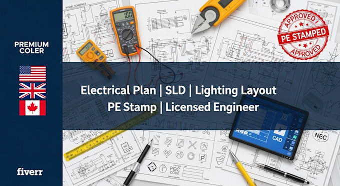 Electrical plan sld lighting layout pe stamp licensed engineer ...