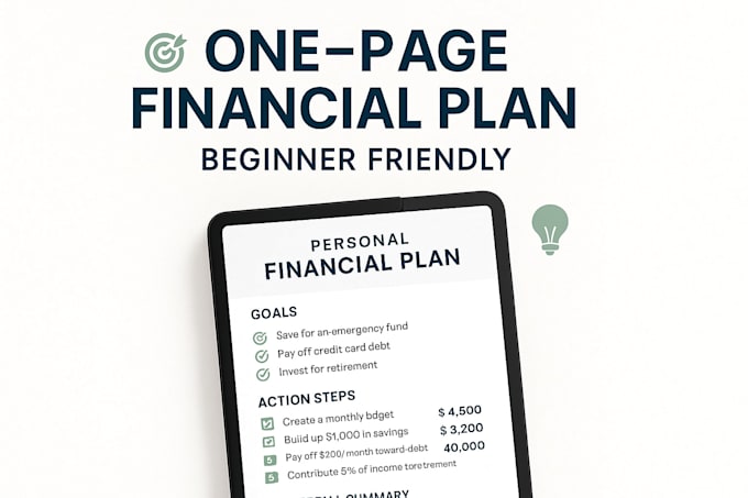 Create a simple personal financial plan and budget for beginners by ...