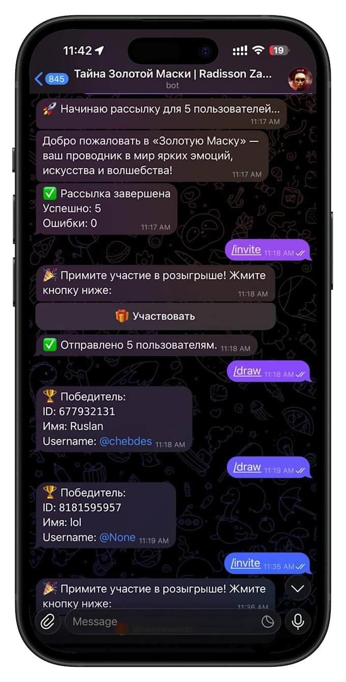 Create a telegram bot using python and api integration by Oxinsomnia ...