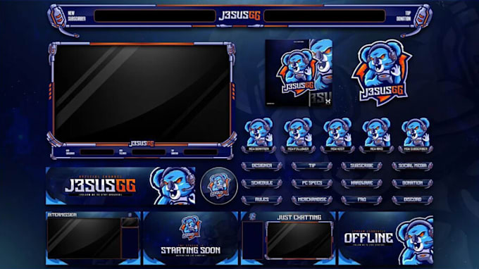Create best stream package with overlay, alert and panels for twitch ...