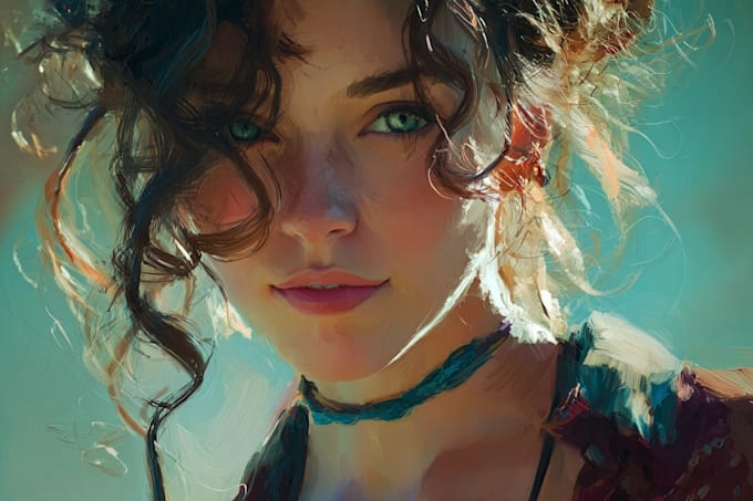 Draw a digital oil painting portrait by Barbereia | Fiverr