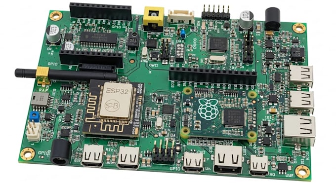 Custom iot pcb layout for esp32 arduino and raspberry pi by Longeoluwa ...
