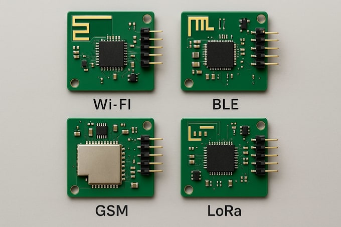 Create wireless electronic systems using wifi, ble, gsm and lora, iot ...