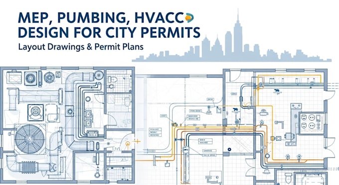 Design mep, plumbing, hvac layout drawings for city permit plans by ...