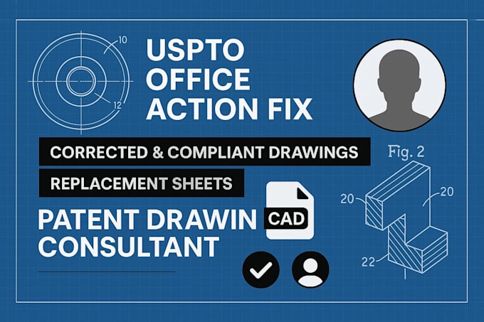 Fix uspto office action drawings as your patent drawing, technical line ...
