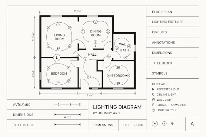 Diseñaré diagramas y layouts de iluminación limpios usando illustrator ...