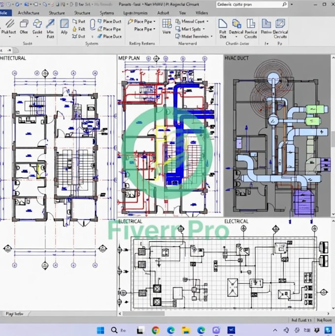 Design bim models, mep, hvac, architectural, electrical plans in revit ...