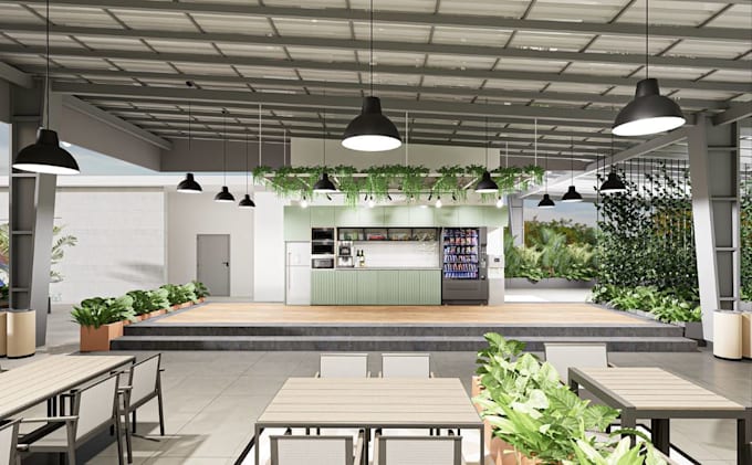 Optimize 3d restaurant design, bar lounge, outdoor dining, cafe patio ...