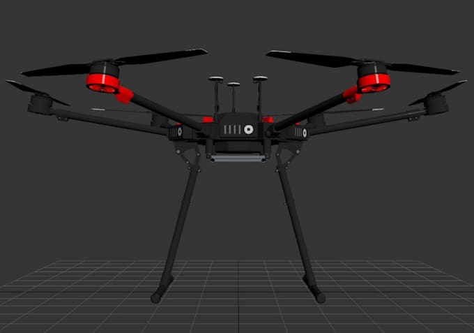 Create a octocopter 3d drone model for animation, rendering or ...