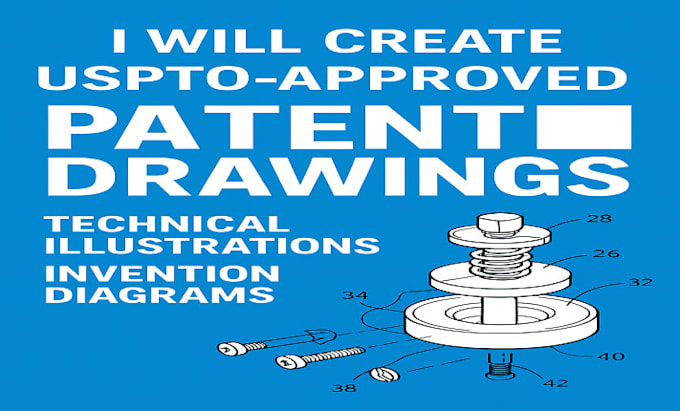 Create uspto approved patent drawing ,technical illustration, invention ...