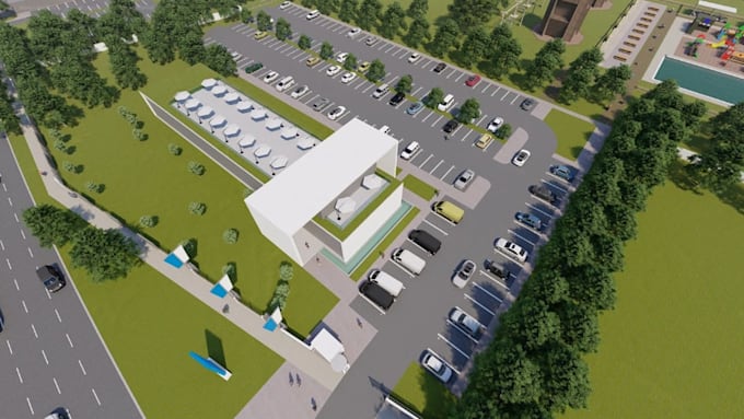 Modernize 2d to 3d amenity landscape, resort master planning,urban map ...