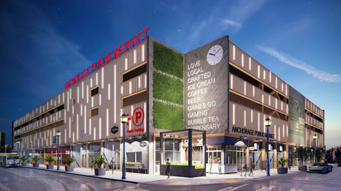 Remodel commercial complexes,mall exterior mockup,retail store layout ...