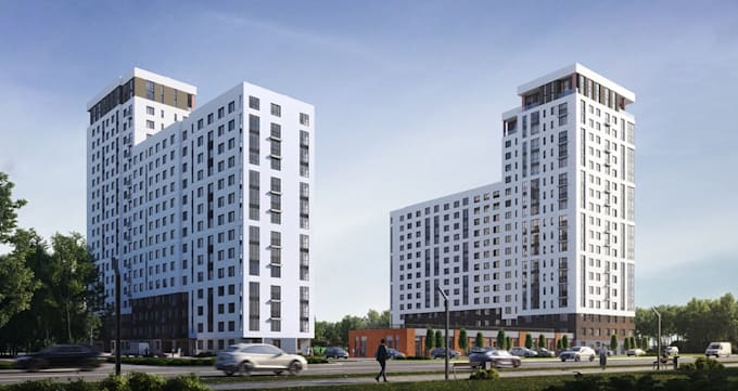 Regenerate 3d high rise building,multi story apartment,cgi city tower ...