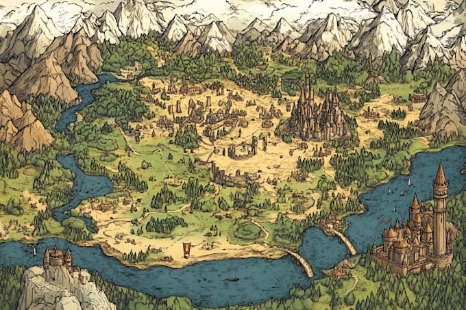 Design your fantasy map by Aldogreyszder | Fiverr